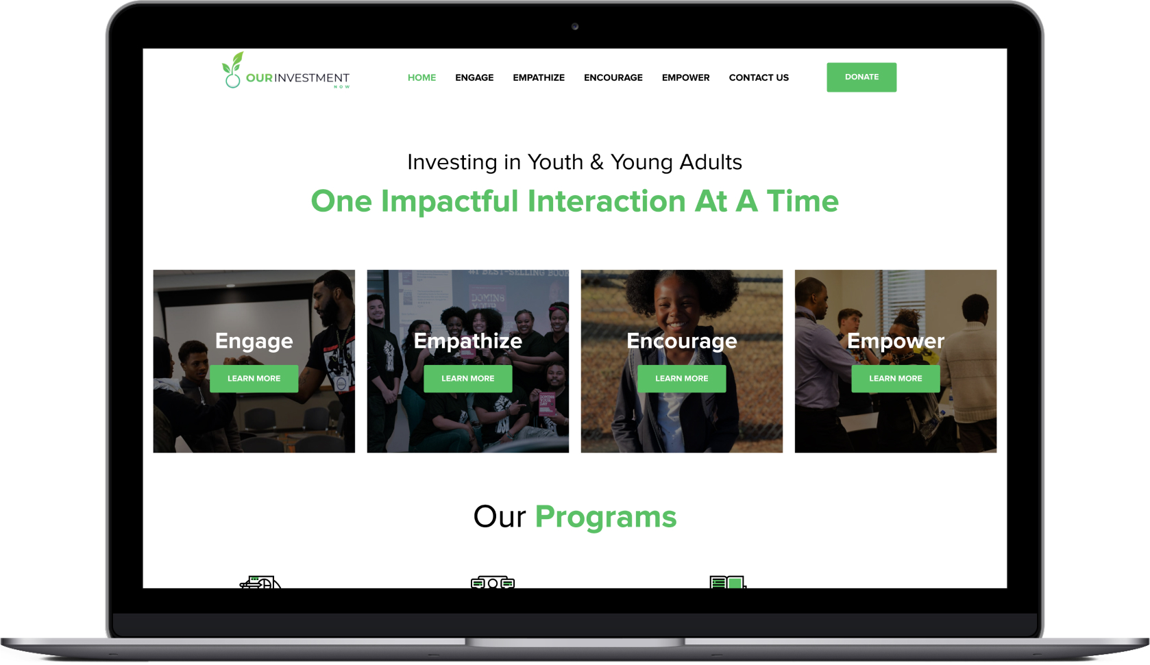 Case Study: Non-profit Website Design For Our Investment Now - Sargent ...